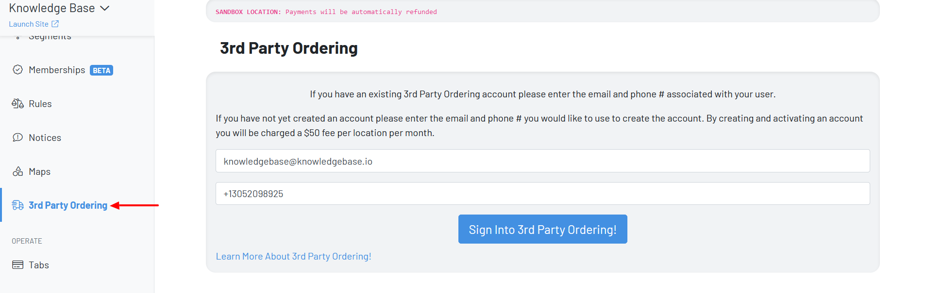 How To Setup 3rd Party Ordering